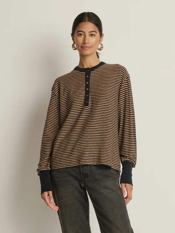 Victoria Henley - Mini Cocoa Stripe - Nation Ltd. – Twist Fashions Inc.