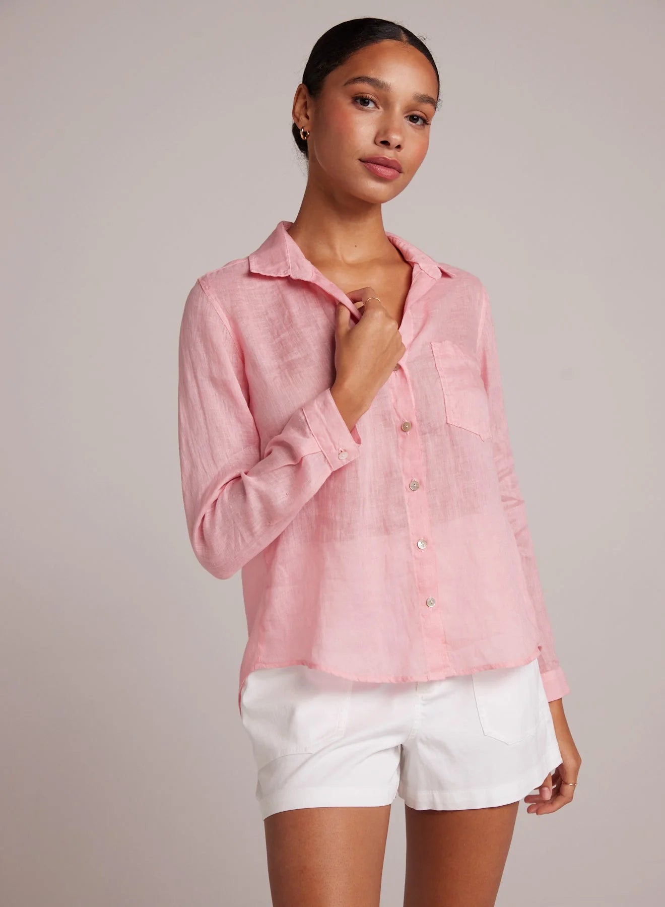 Pocket Button Down - Blossom Pink - Bella Dahl – Twist Fashions Inc.