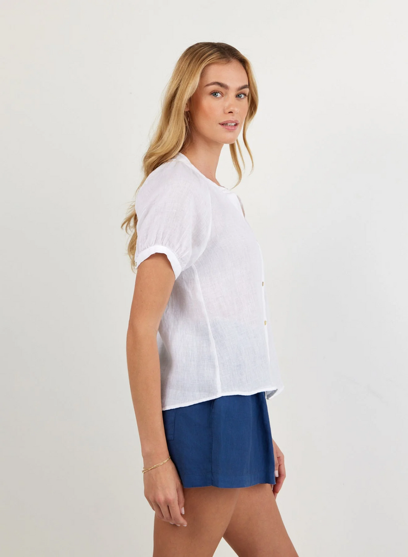 Short Sleeve Raglan Shirt - White - Bella Dahl – Twist Fashions Inc.