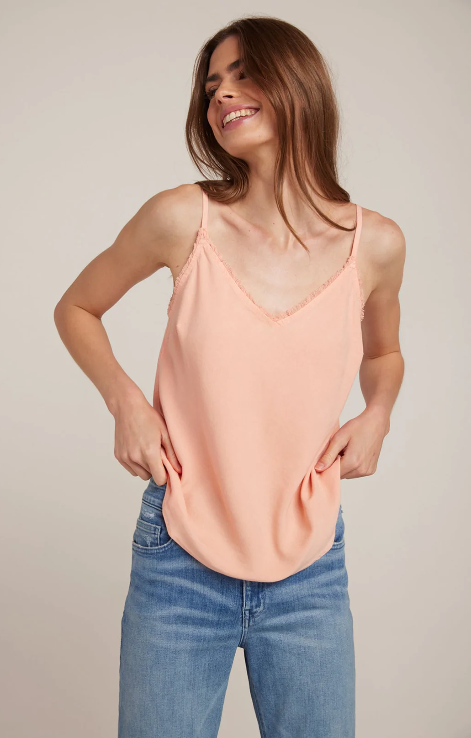Ash Frayed Cami - Sunset Coral - Bella Dahl – Twist Fashions Inc.
